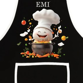 Kuchyňská zástěra Gusto EMI, černá