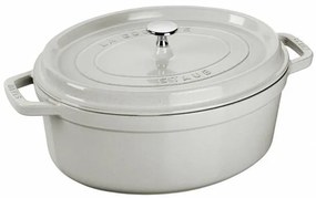 Staub Cocotte hrnec oválný 33 cm bílá lanýžová, 11033107