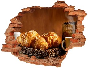 Wallmuralia Nálepka 3D díra na zeď Snídaně 90x70 cm
