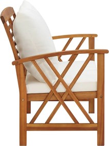 Zahradní lavice s poduškami 119 cm masivní akáciové dřevo 310270