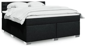 Box spring postel s matrací černá 180x200 cm textil 3285983