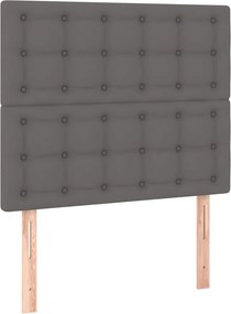 Box spring postel s matrací šedá 90x200 cm umělá kůže 3129013