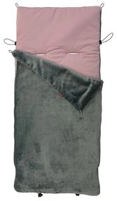 Fusak jarní/ přechodový 3v1 - šedý mikroplyš / růžová bavlna