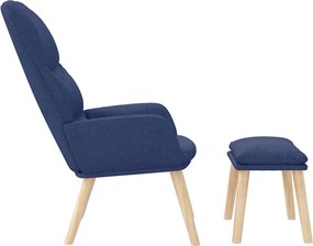 Relaxační křeslo se stoličkou modré textil 3097346