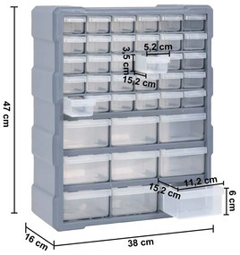 Organizér s 39 zásuvkami 38 x 16 x 47 cm,  147586