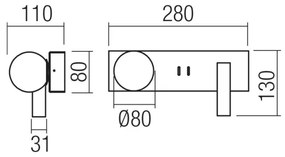 Redo 01-4663 - LED Nástěnné svítidlo NORMA LED/5W/230V + LED/3W CRI 90 USB černá