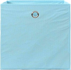 Úložné boxy 10 ks bledě modré 32 x 32 x 32 cm textil 288375