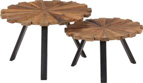 vidaXL Konferenční stolky 2 ks masivní pražcové dřevo [247933]