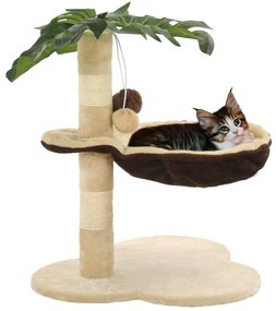 Škrabadlo pro kočky se sisalovými sloupky 50 cm béžovo-hnědé 170595