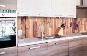 Samolepící fototapeta do kuchyně - Dřevěná zeď, 260x60cm, 086