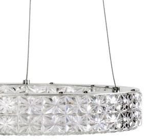 Toolight Toolight, LED stropní křišťálové svítidlo 40cm, 24W, 4000K, MS004-CP, chromová, OSW-09614