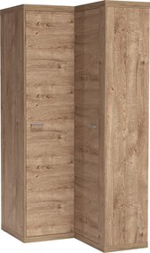NATURAL | šatní skříň rohová N14 s policemi a šatní tyčí | 87x109 cm | dub ribbeck