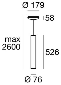 Linea Light 8842 Tu-V_1, závěsné svítidlo, 20W 3000K DALI, prům. 7,6cm, délka 52,6cm