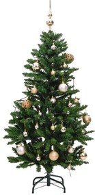 Umělý sklápěcí vánoční stromek se 150 LED a koulemi 120 cm