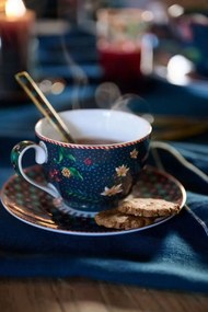 Pip Studio Berry Blues sada 2ks šálků s podšálky 100ml, modré (sada 2ks espresso šálků s podšálky)