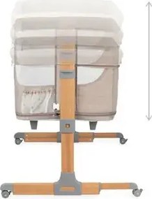MoMi Smart Bed 4v1 béžová / postýlka / Rozměry matrace: 50 x 88 cm
