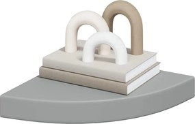 Plovoucí rohové police 2 ks šedé 25 x 25 x 3,8 cm MDF 323902
