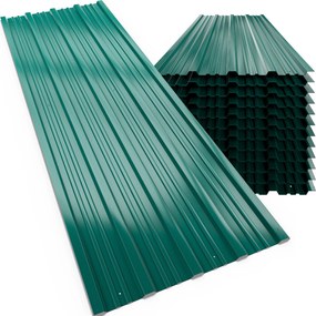 Gardebruk Trapézový plech sada 12 ks zelená 129 × 46 cm perforované 7m²
