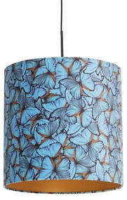 Závěsná lampa s velurovým odstínem motýly se zlatem 40 cm - Combi