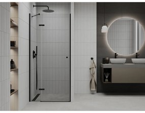 Mexen ROMA sprchové otevírací dveře ke sprchovému koutu 80 cm, černá-transparentní, 854-080-000-70-00