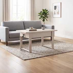 Rozkládací polohovací konferenční stolek HOGO 3v1 | 120-157x62,5-74,5x67 cm | síla horní desky 32 mm | kašmír/nohy kašmír