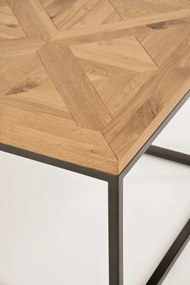 Konferenční stolek Indus 114 cm z masivu dub přírodní/grafit