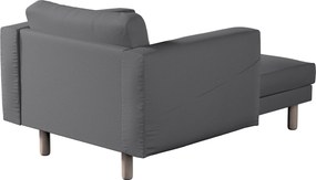 Potah na IKEA Norsborg šezlong s loketními opěrkami barva šedá látka pletený vzor
