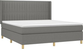 Box spring postel s matrací a LED tmavě šedá 160x200 cm textil 3139046