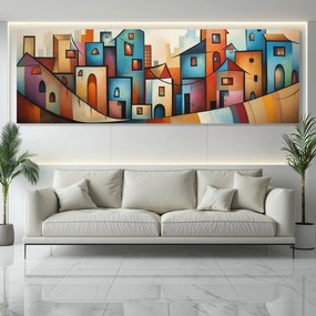 FeelHappy Obraz na plátně - Svažité uličky v St. Pierre Velikost obrazu: 60 x 20 cm