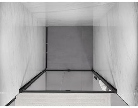 Mexen Exo, 1-křídlé dveře do otvoru 95x200 cm, 6mm čiré sklo, černý profil, 819-095-000-70-00