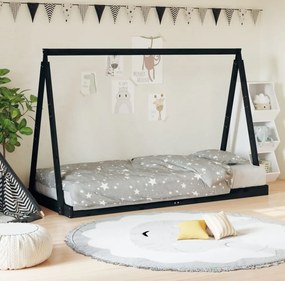 vidaXL Dětská postel 90 x 190 cm masivní borové dřevo [834531] Barva: Černá