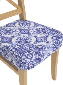 Sedák na židli IKEA Ingolf barva modrá látka vzorované