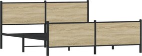 Kovový rám postele bez matrace dub sonoma 183 x 213 cm 3301365