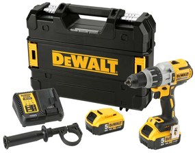 DeWALT - 18V AKU vrtačka s příklepem, 2x aku 5,0 Ah Li-Ion, nabíječka DCD996P2