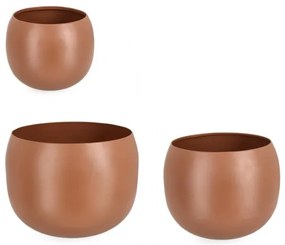 BIZZOTTO Set 3 květináčů KEYRA hnědá