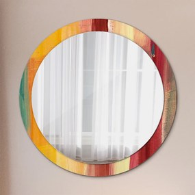 Kulaté zrcadlo tištěný rám Abstraktní obrázek fi 90 cm