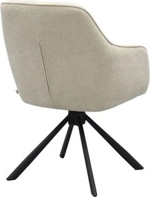 Krémové čalouněné jídelní křeslo s područkami Avola – Unique Furniture