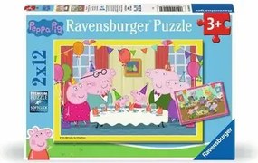 Ravensburger - Puzzle - Prasátko Peppa na oslavě / 2x12 dílků / od 3 l