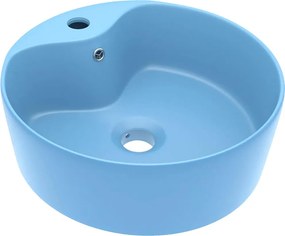 Luxusní umyvadlo přepad matné světle modré 36 x 13 cm keramické 147033