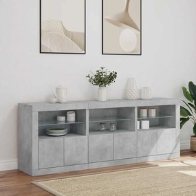 Příborník s LED osvětlením betonově šedý 181,5 x 37 x 67 cm 3209005