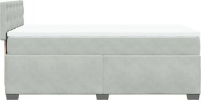 Box spring postel s matrací světle šedá 90x200 cm samet 3288510