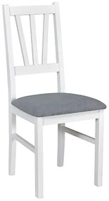 Jídelní židle BOSANOVA 5 Bílá / látka světle šedá