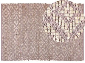 Bavlněný koberec 160 x 230 cm béžový/růžový GERZE Beliani