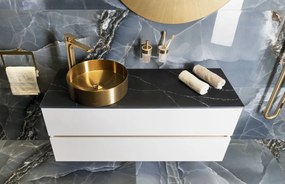 Sapho AURUM nerezové umyvadlo na desku průměr 38 cm včetně výpusti bez přepadu zlatá mat AU201