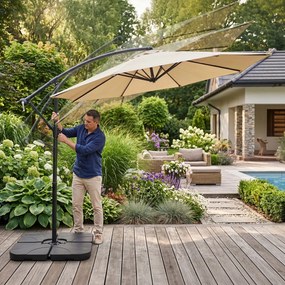 Zahradní slunečník ASTER s boční nohou 300 cm béžový