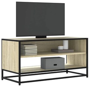 TV skříňka dub sonoma 91 x 40 x 46 cm kompozitní dřevo a kov