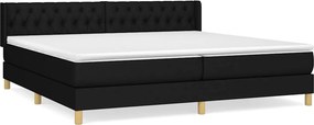 Box spring postel s matrací černá 200x200 cm textil 3130539