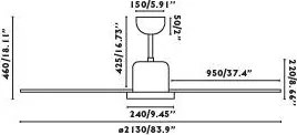 FARO 33461A ANDROS XL, bílá, stropní ventilátor s DC motorem - FARO