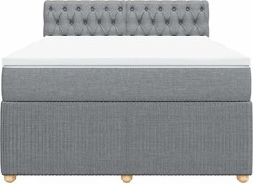 Box spring postel s matrací světle šedá 160 x 200 cm textil 3289814