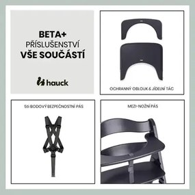 Hauck Beta+ B dřevěná židle, Dark Grey